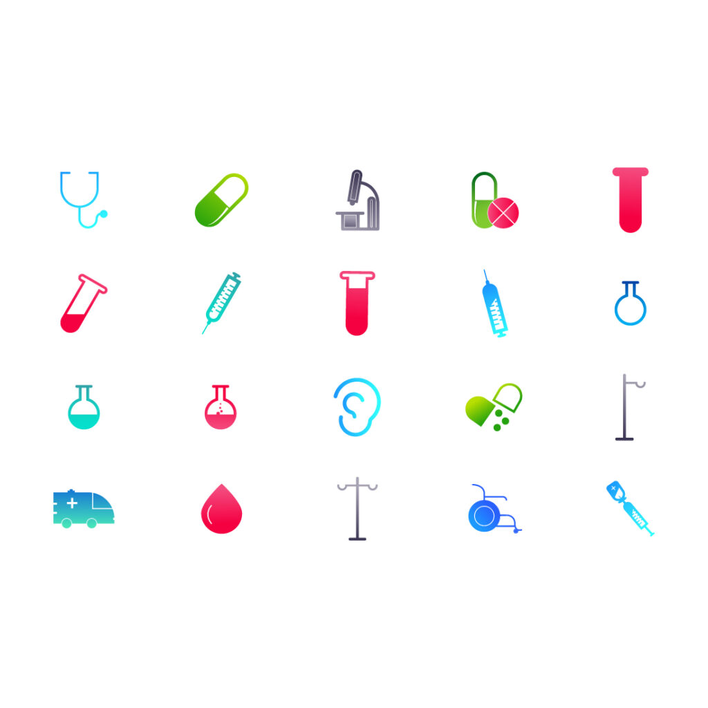 Healthcare and Medical Gradient Icon Set - MasterBundles