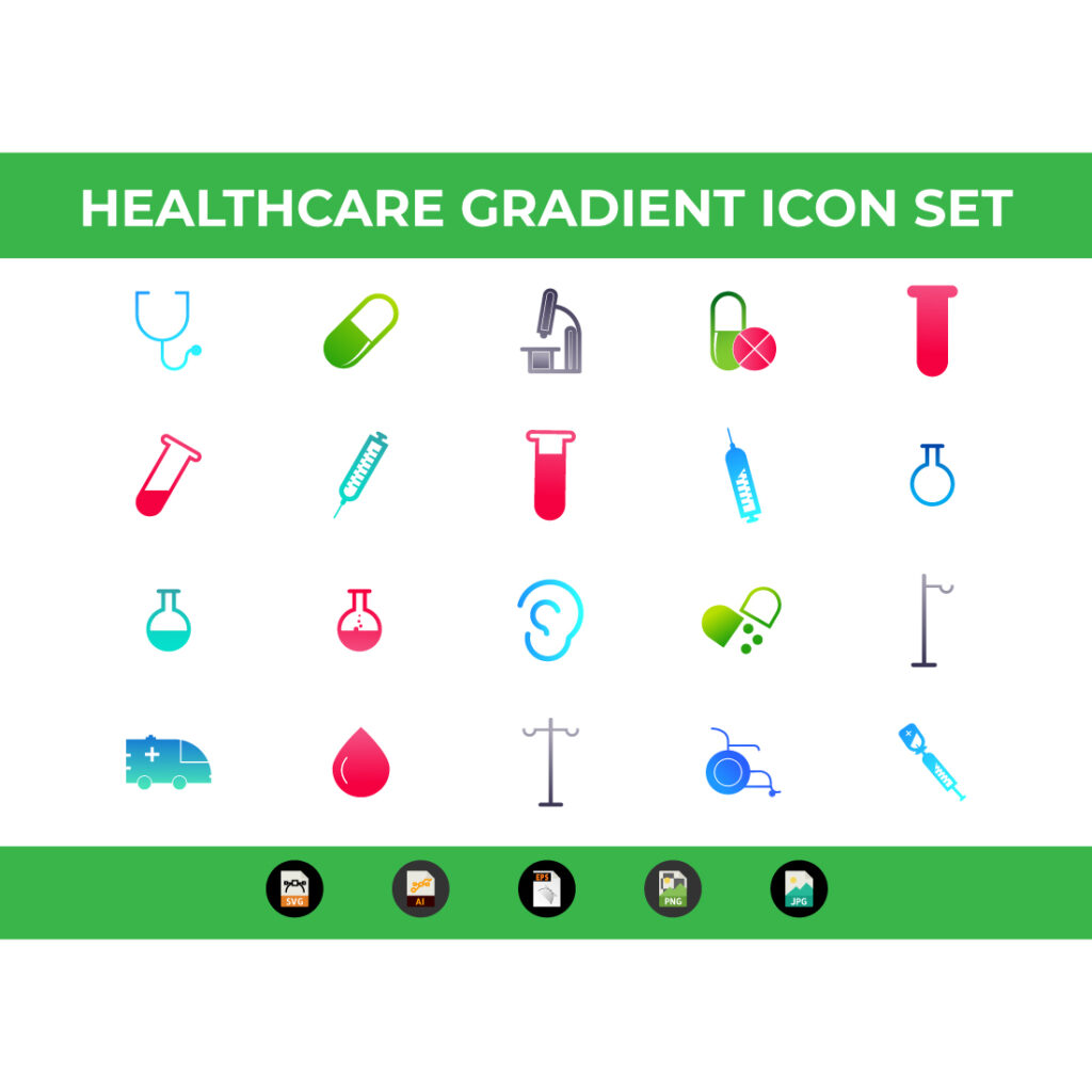 Healthcare and Medical Gradient Icon Set - MasterBundles