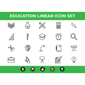 Education Linear Icon Set Vector and SVG | MasterBundles