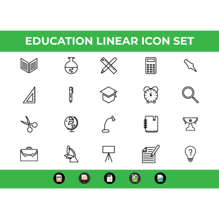 Education Linear Icon Set Vector and SVG - MasterBundles