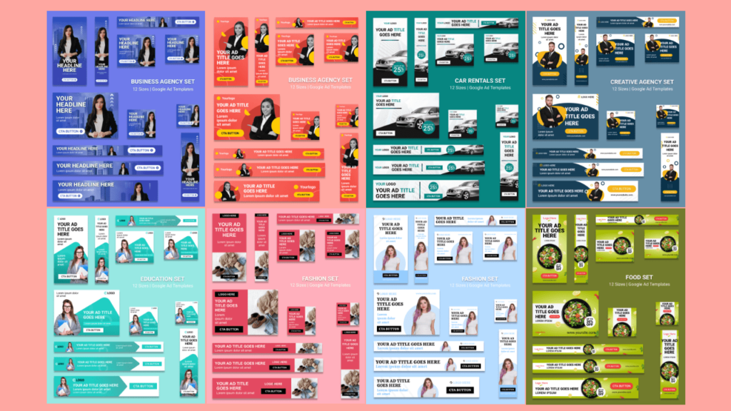 16 Sets of google banner ad designs for $15 - MasterBundles