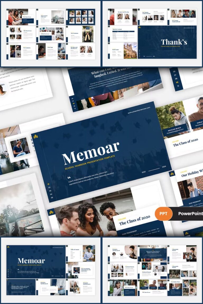 Memoar - University & School Yearbook PowerPoint Template – MasterBundles
