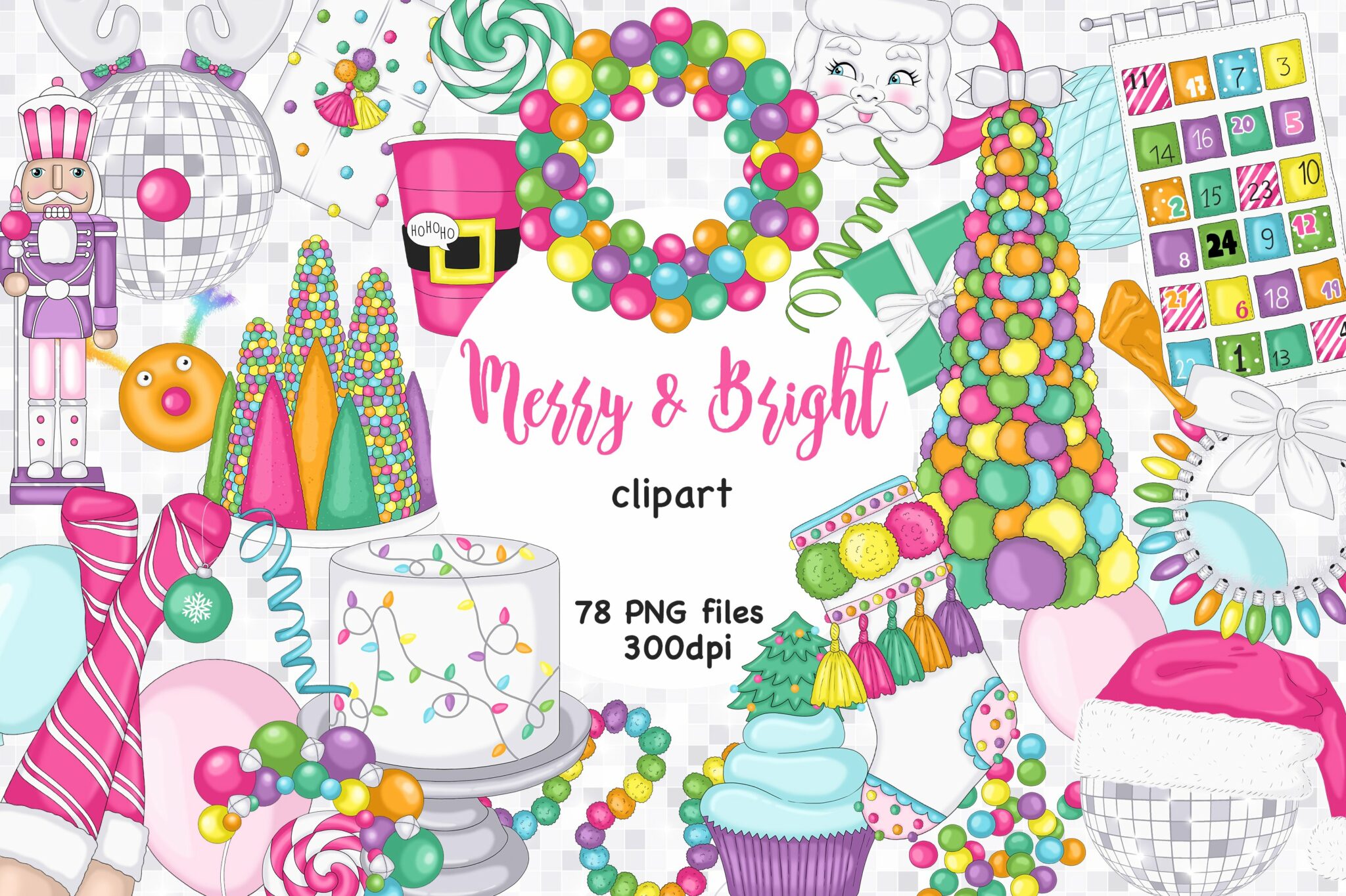Merry And Bright Clipart – MasterBundles