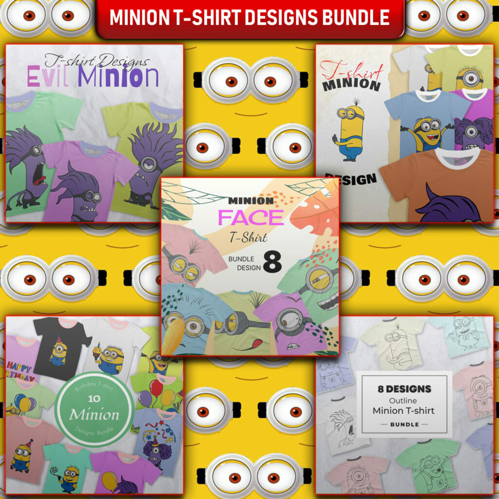 Minion T-Shirt Designs Bundle – MasterBundles