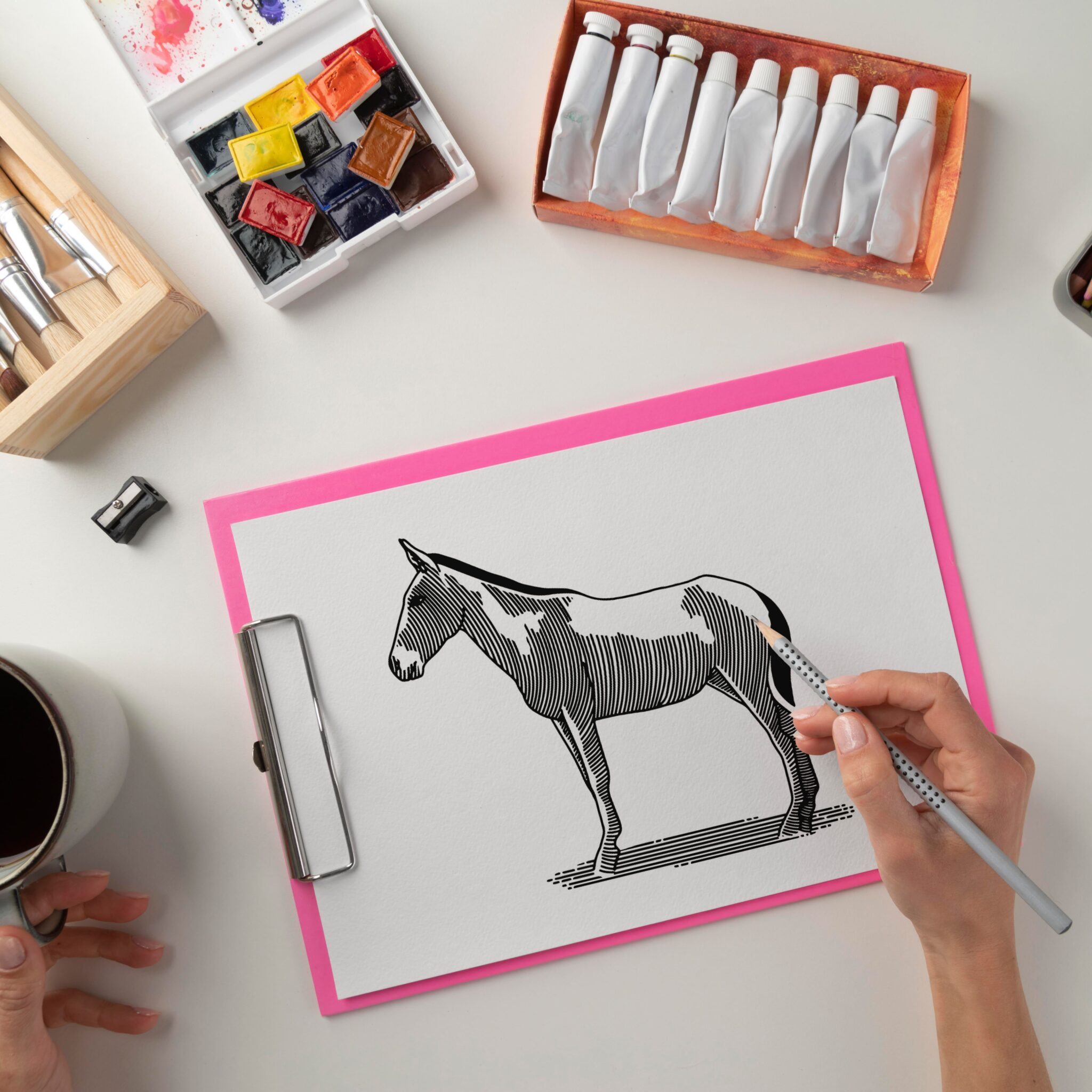 Mule Clipart Drawing Image – MasterBundles