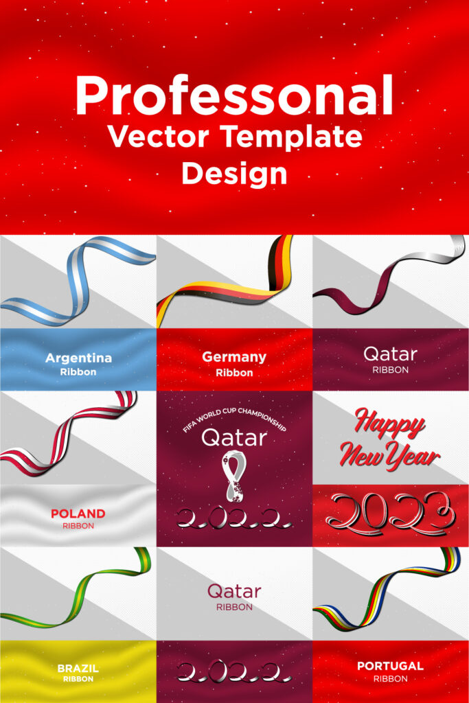 Country Ribbon Flags Vector Template Design - MasterBundles