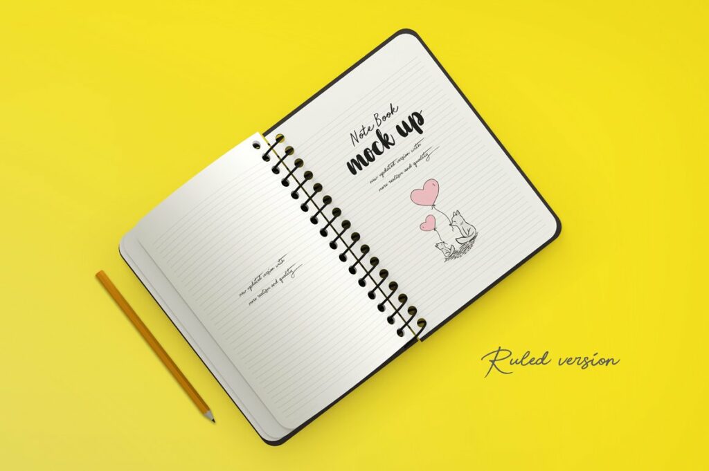 Notebook Paper Mockup – MasterBundles