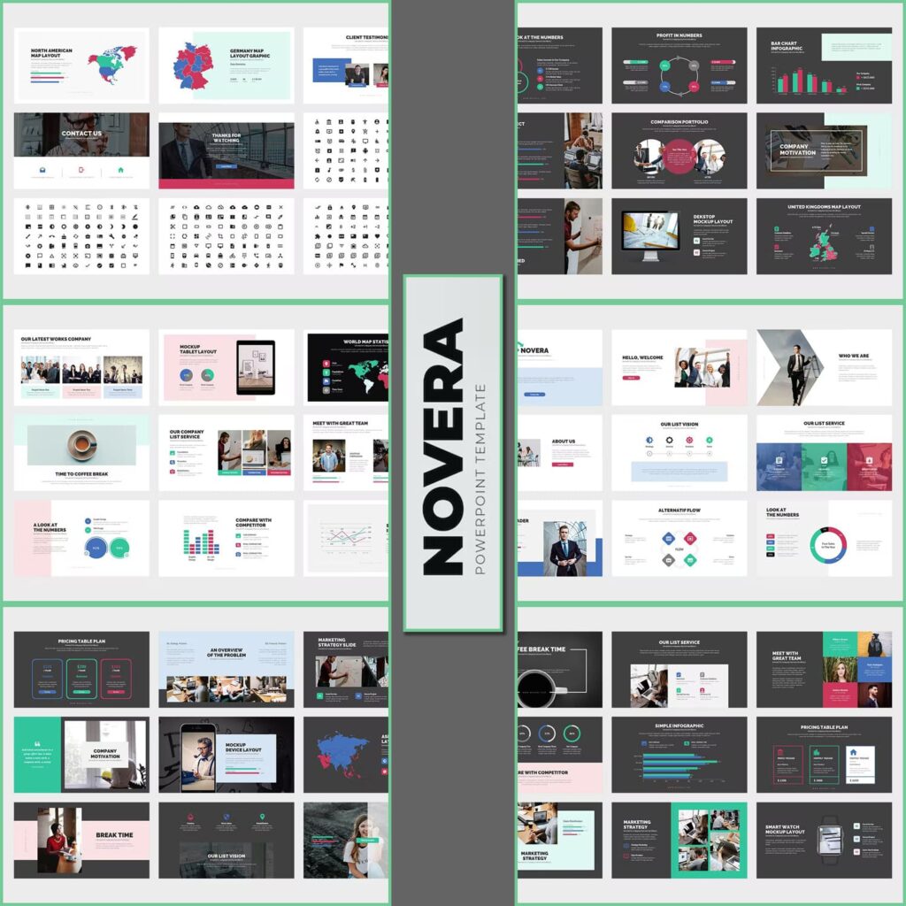 Novera: Company Brochure Powerpoint – MasterBundles