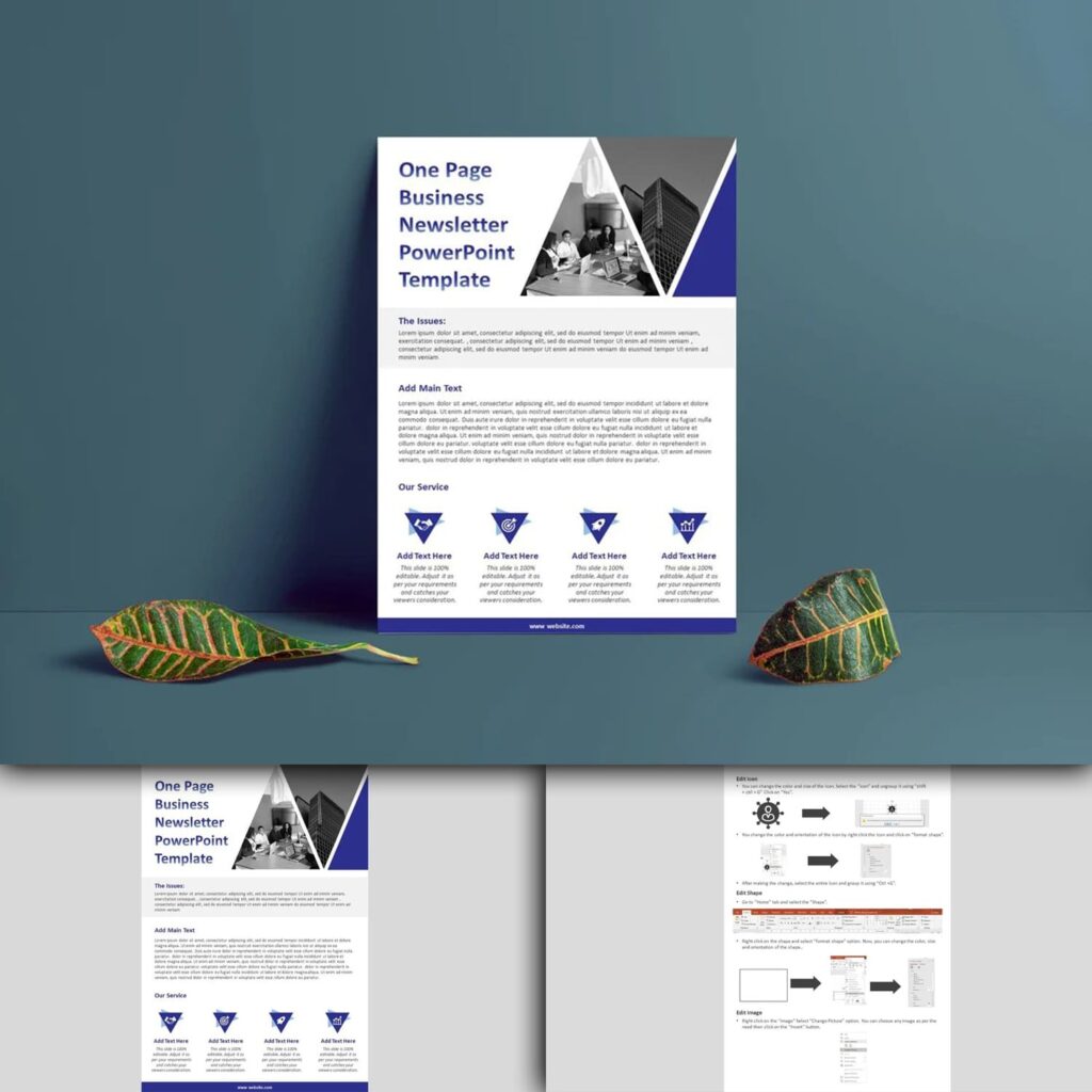 One Page Business Newsletter Powerpoint Template – MasterBundles