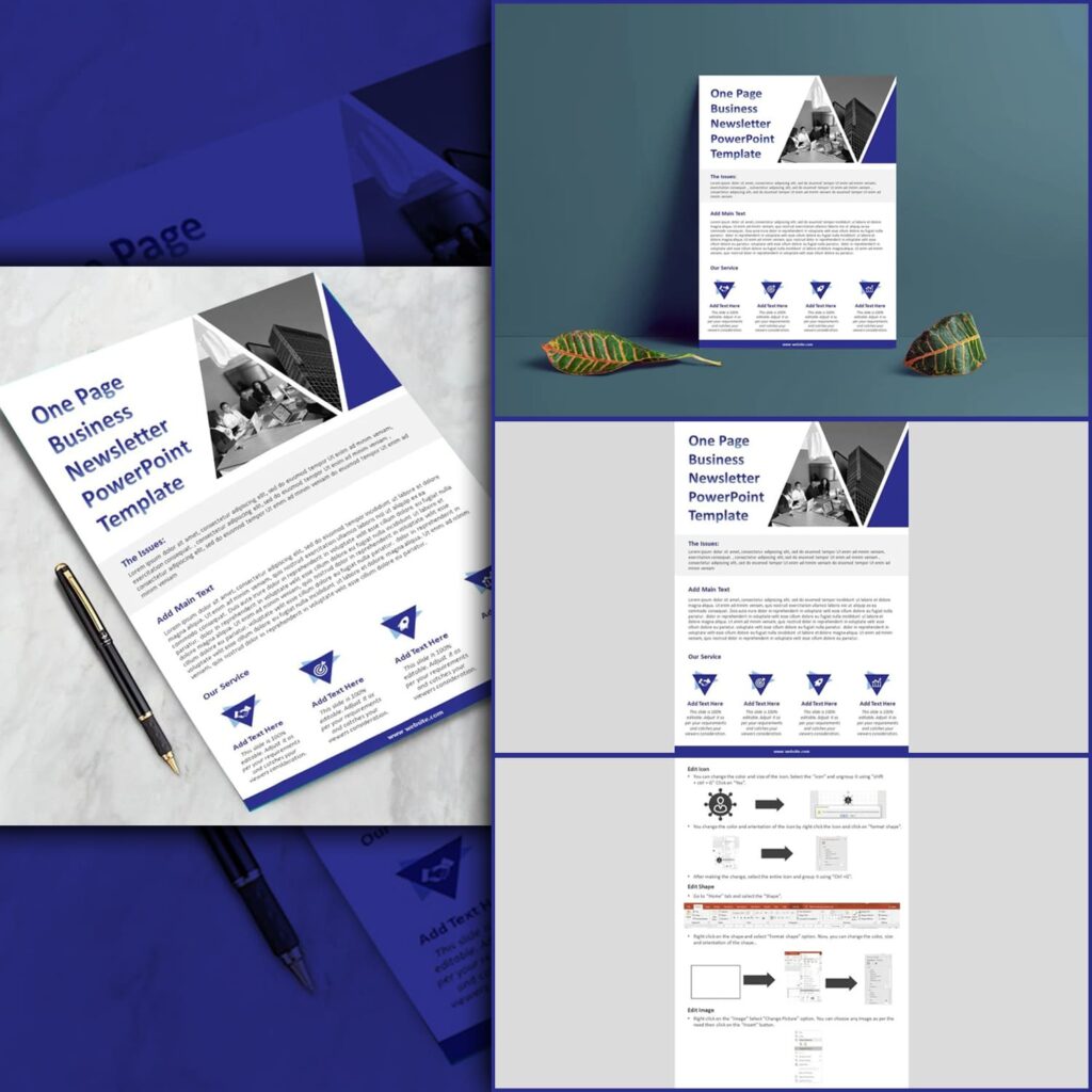 One Page Business Newsletter Powerpoint Template – MasterBundles