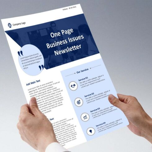 One Page Business Issues Newsletter Powerpoint Template | Master Bundles