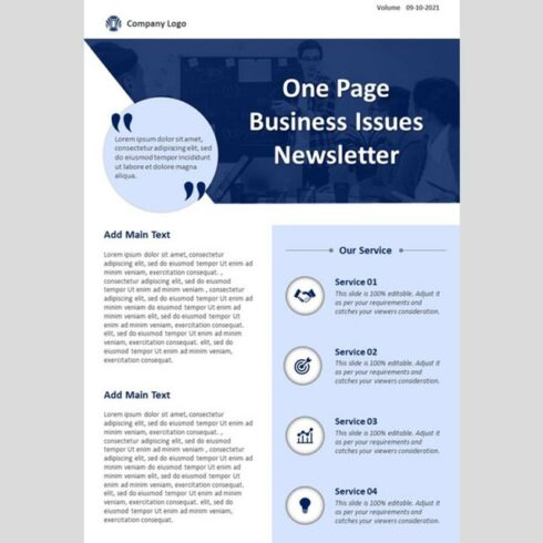 One Page Business Issues Newsletter Powerpoint Template | Master Bundles