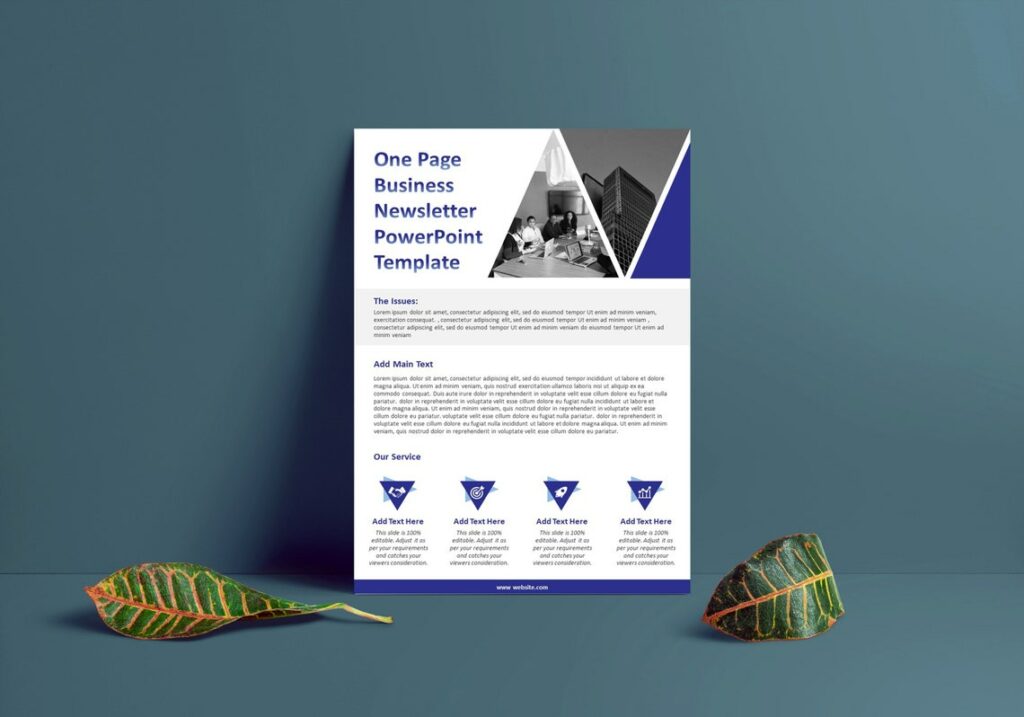 One Page Business Newsletter Powerpoint Template – MasterBundles