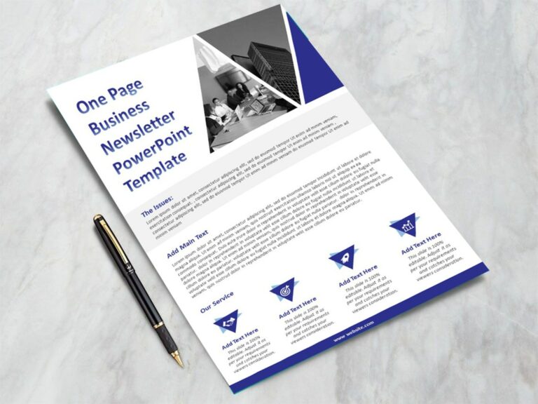 One Page Business Newsletter Powerpoint Template – MasterBundles