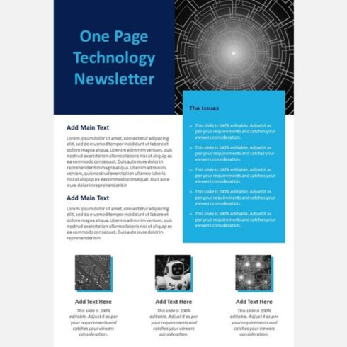 One Page Technology Newsletter Powerpoint Template – MasterBundles