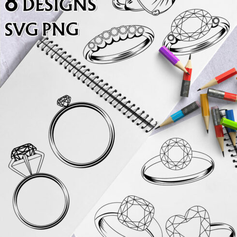 Outline Diamond Ring SVG | Master Bundles