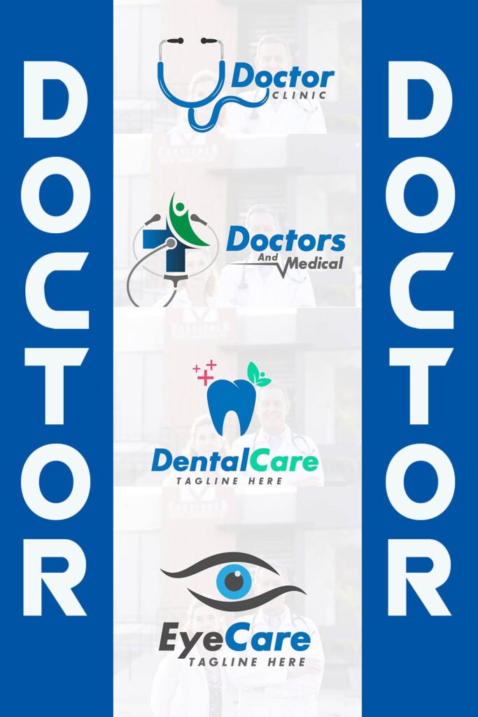 4+Doctor logo-Medcal logo-Dental Care-EyeCare-editable and resizable ...