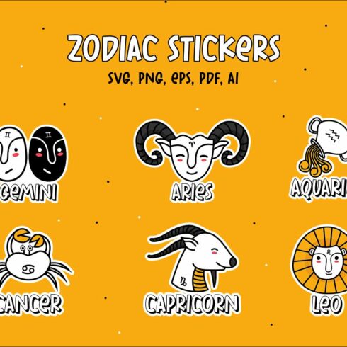 Zodiac Signs Stickers | MasterBundles