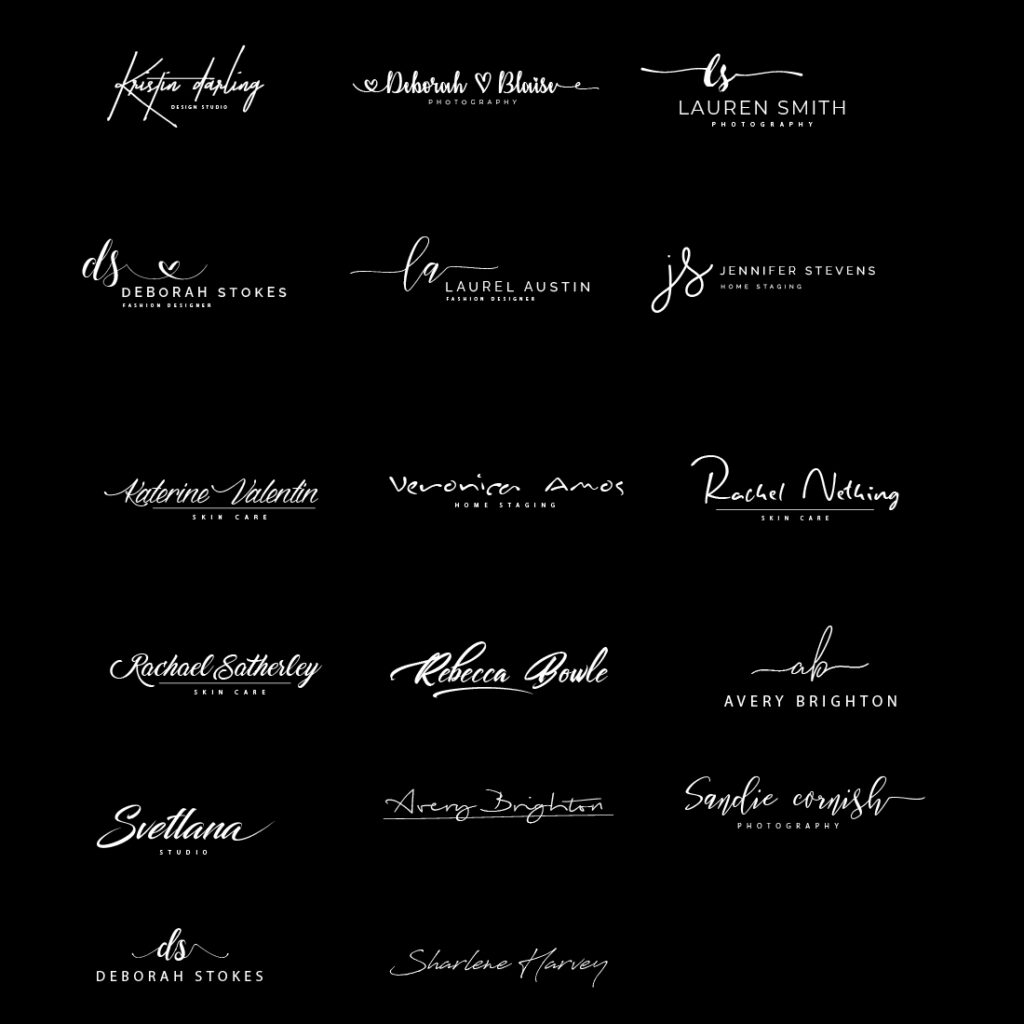 Bundle of 17 Beautiful Minimal Signature Logos - Just 8$ - MasterBundles