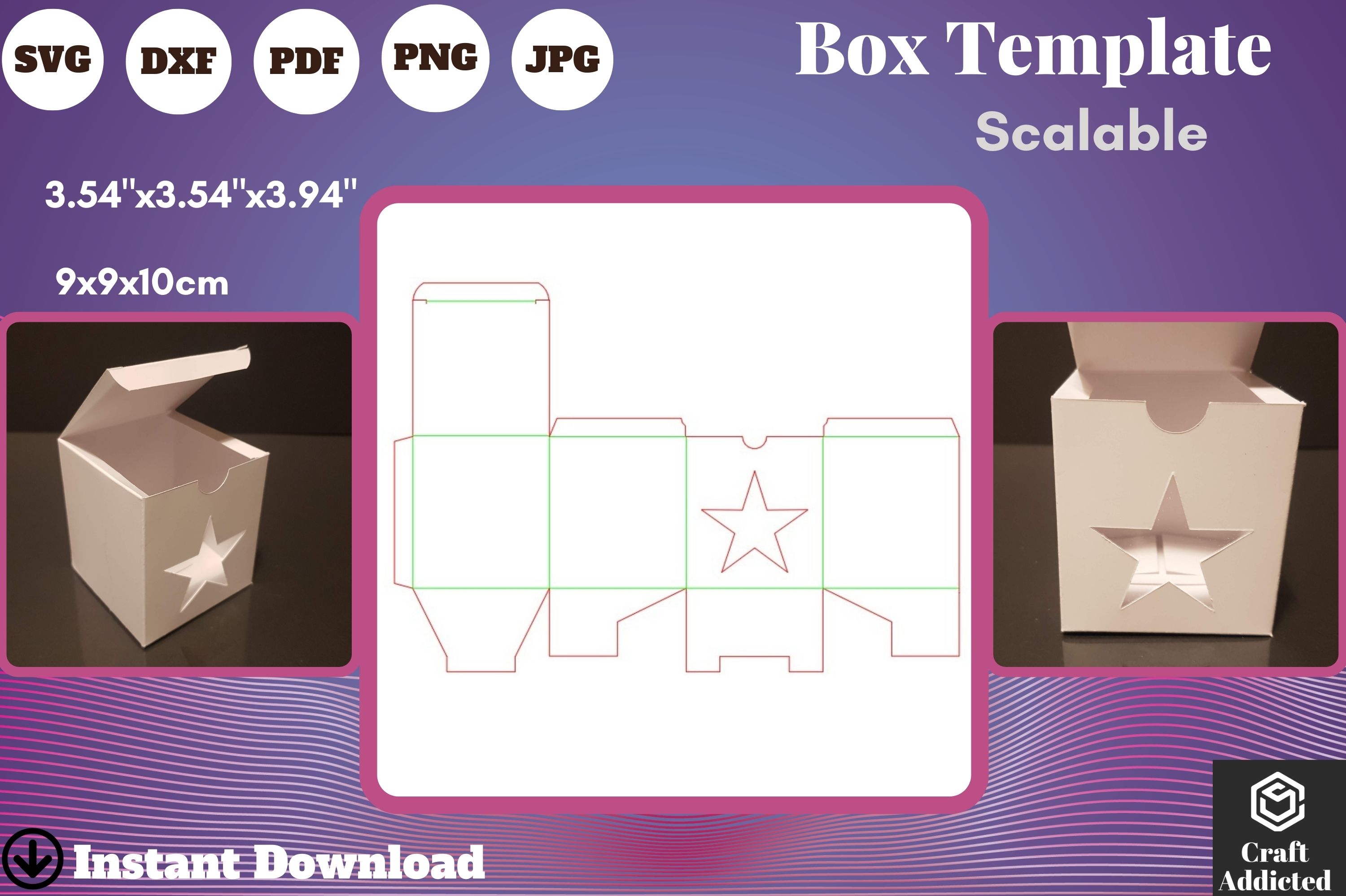 Christmas Candle Box Template, Favor Box, Window Box Template ...