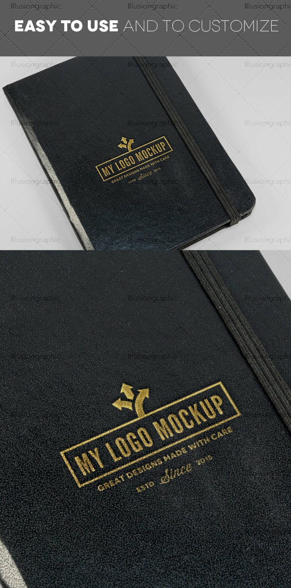 Photorealistic Black Notebook Mockup – MasterBundles
