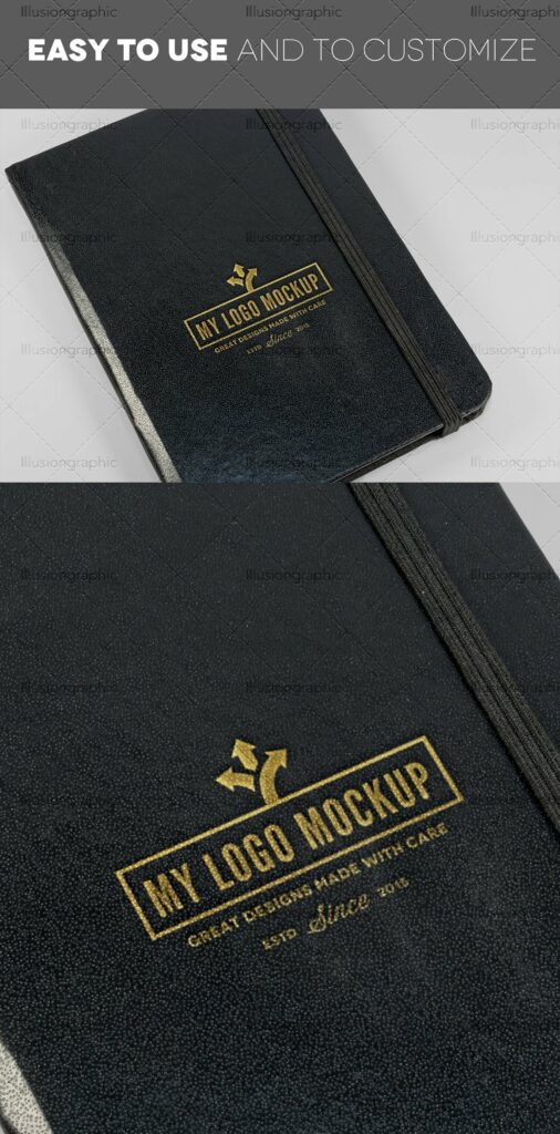 Photorealistic Black Notebook Mockup – MasterBundles
