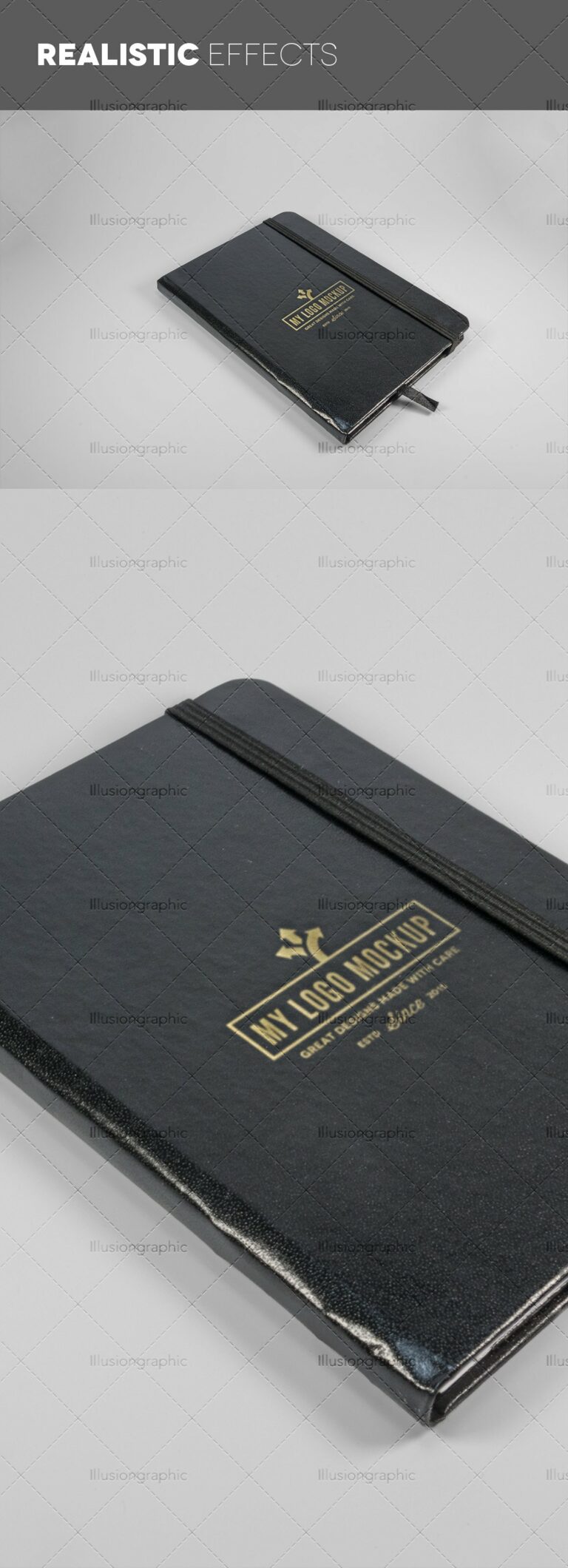 Photorealistic Black Notebook Mockup – MasterBundles
