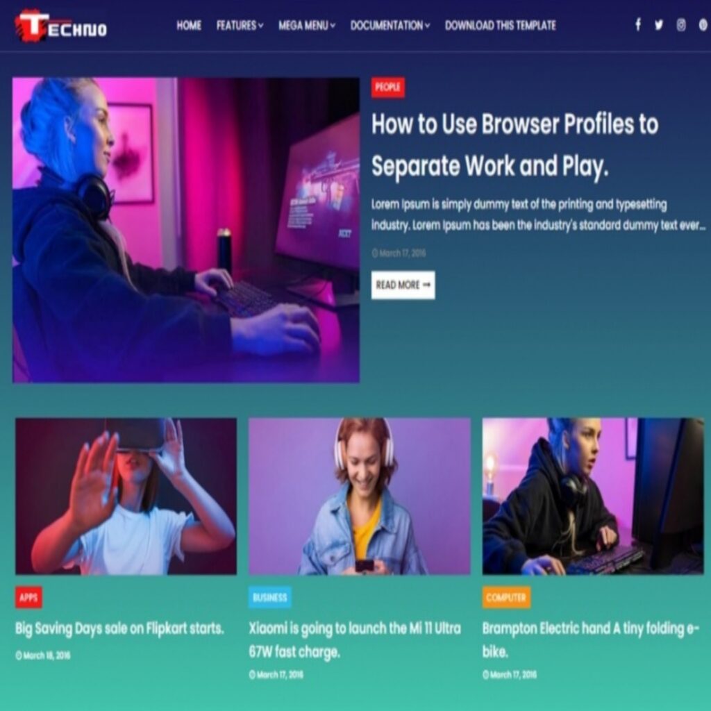 5 Professional Template For Blogger WordPress - MasterBundles