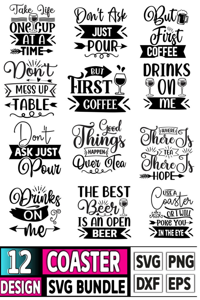 Coaster Svg Bundle, Coaster Svg Design - MasterBundles