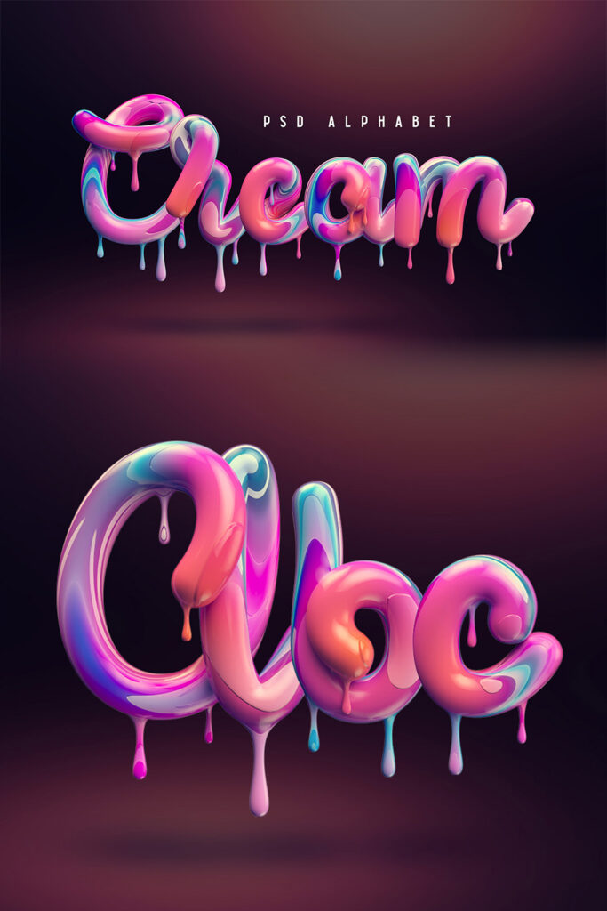 Cream alphabet - MasterBundles