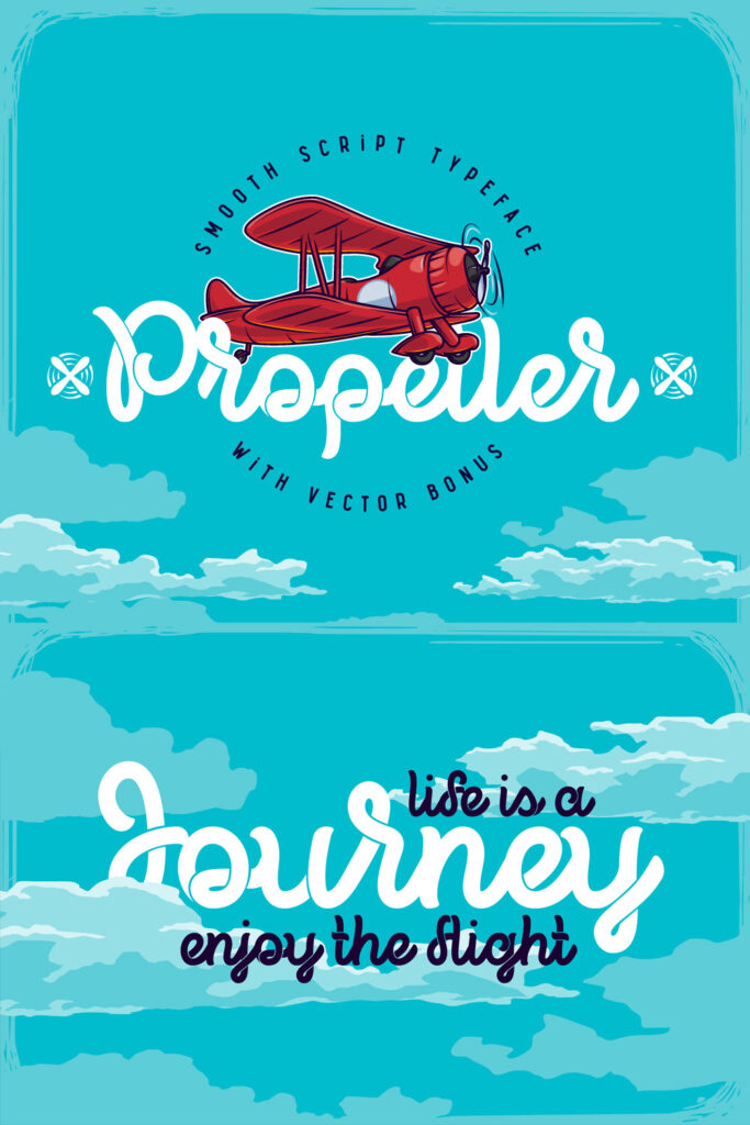 Propeller font + illustration - MasterBundles