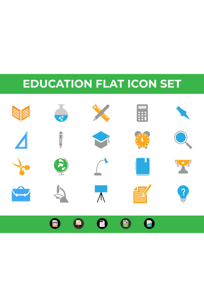 Education Flat Icons Vector and SVG - MasterBundles