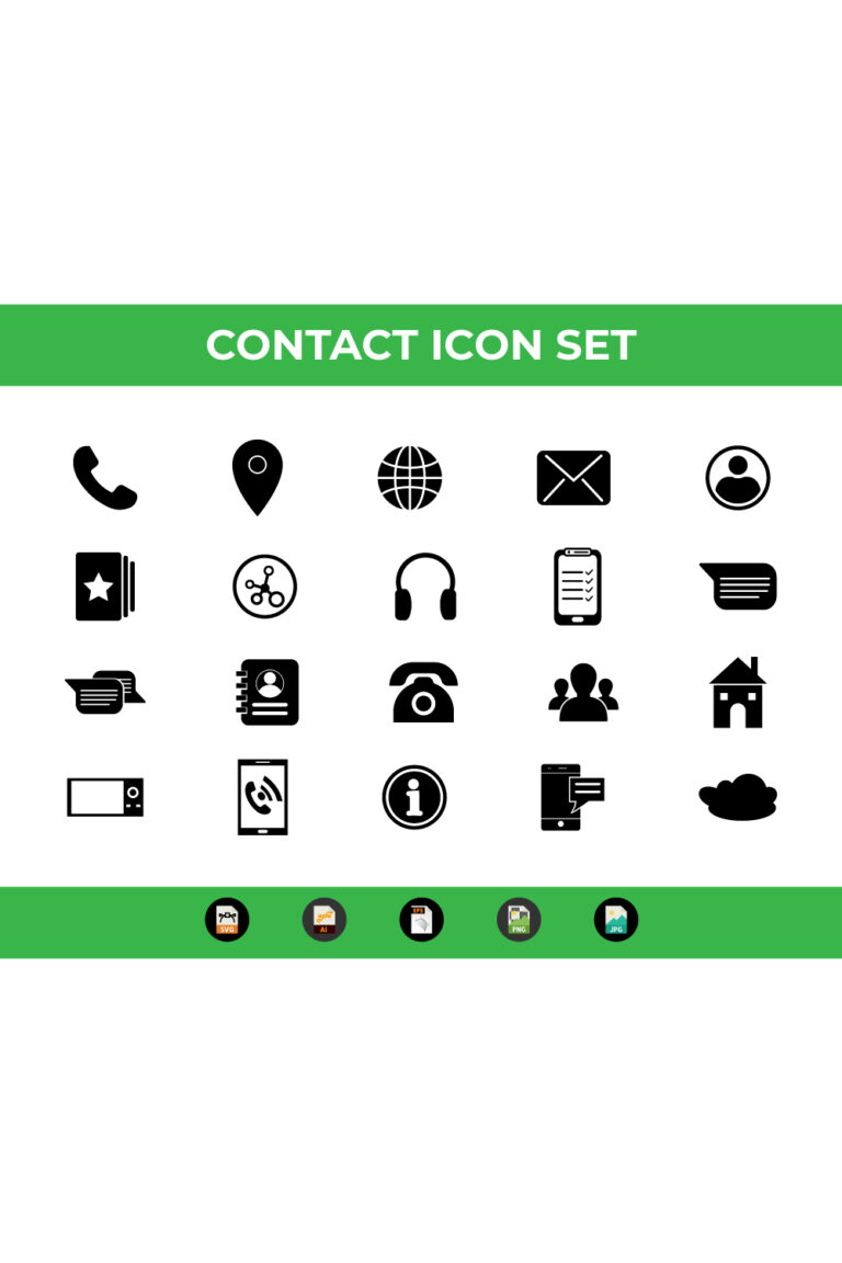 Contact Icons Set Vector and SVG - MasterBundles
