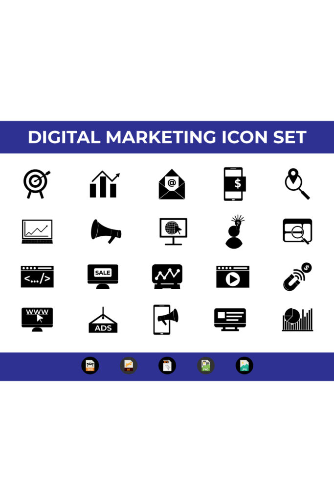 Digital Marketing icon Set Vector and SVG - MasterBundles