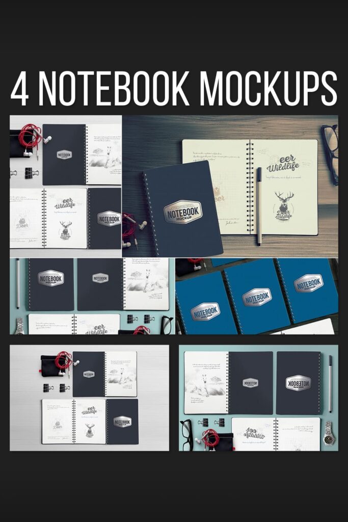 4 Notebook Mockups – MasterBundles