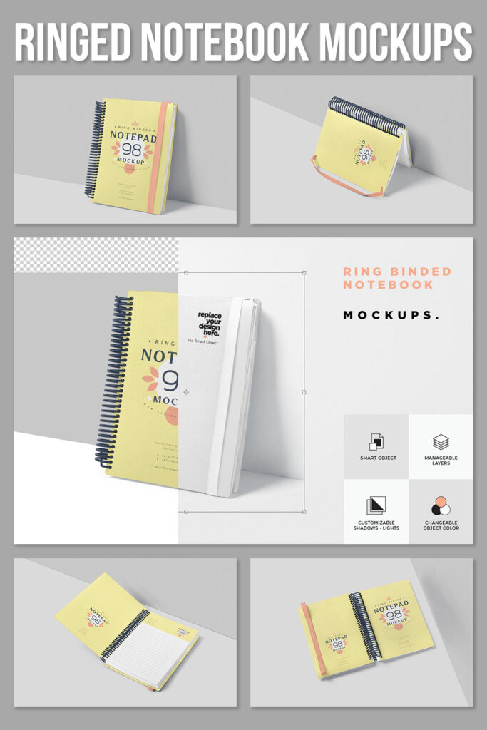 Ringed Notebook Mockups – MasterBundles