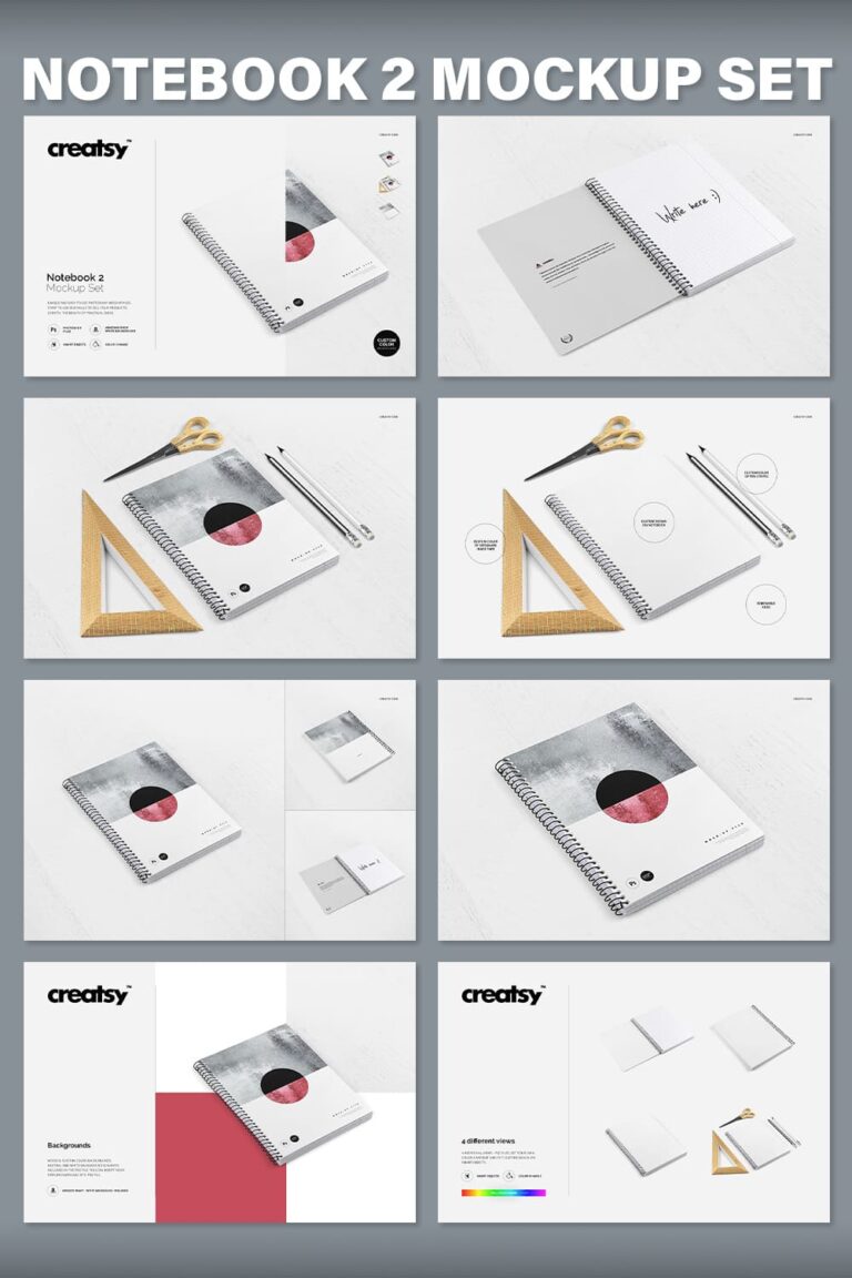 Notebook 2 Mockup Set – MasterBundles