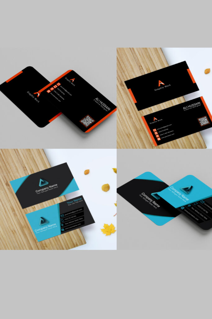 Modern Black Background Business Cards - MasterBundles