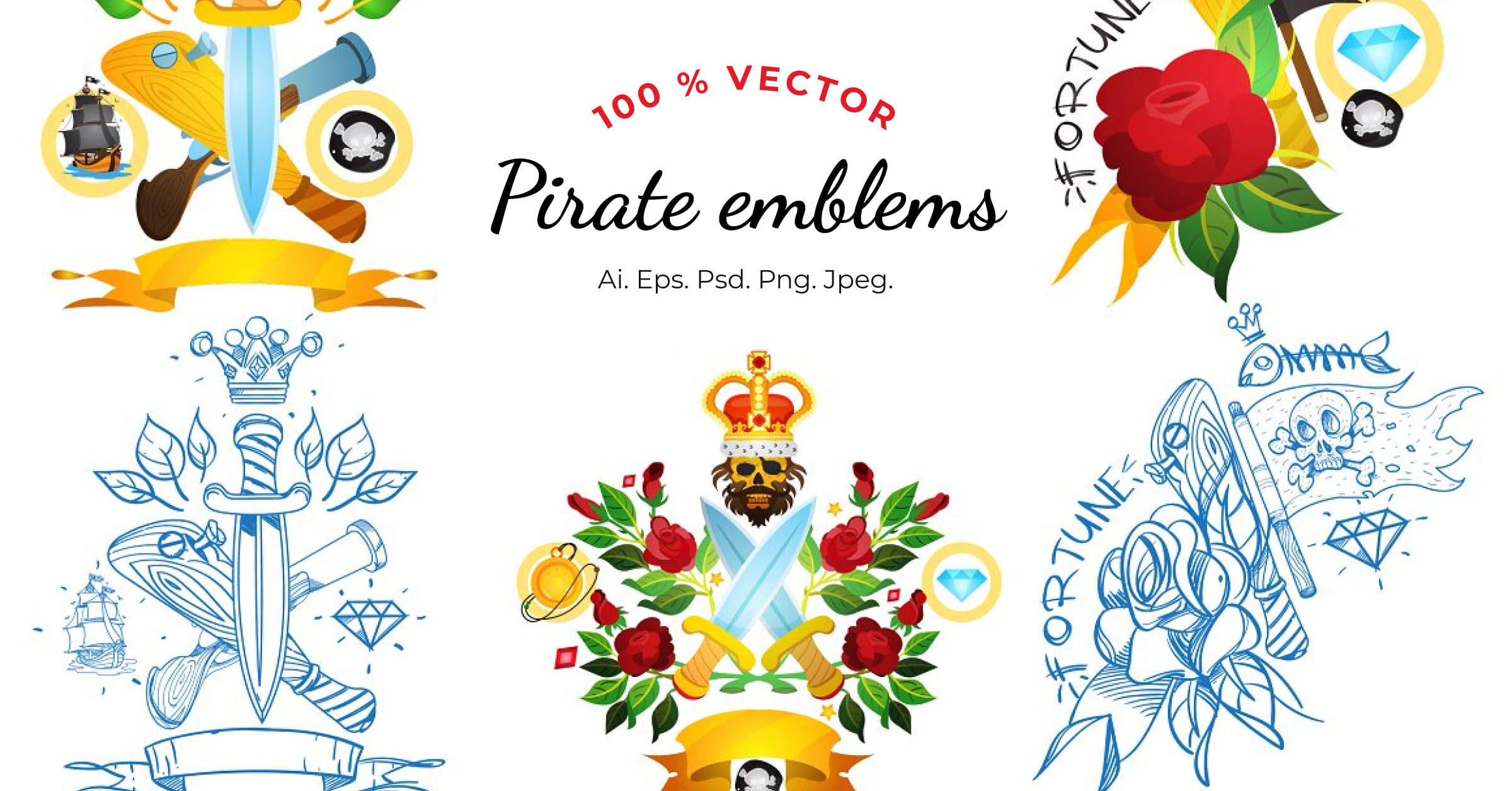 Cool Pirate Emblems – MasterBundles