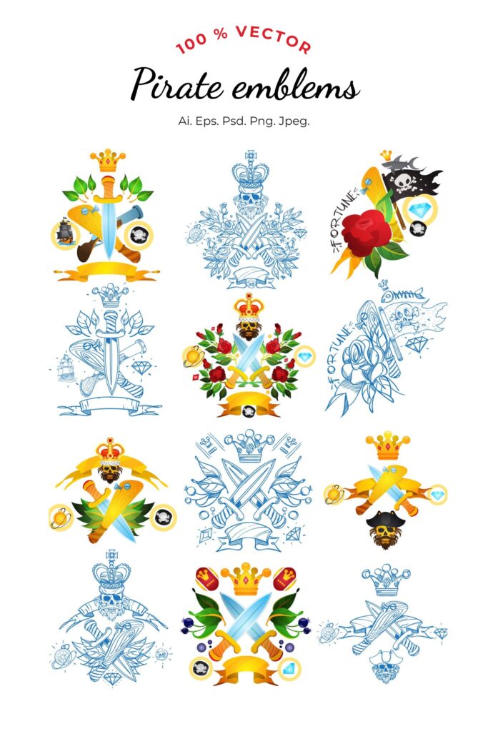 Cool Pirate Emblems – MasterBundles