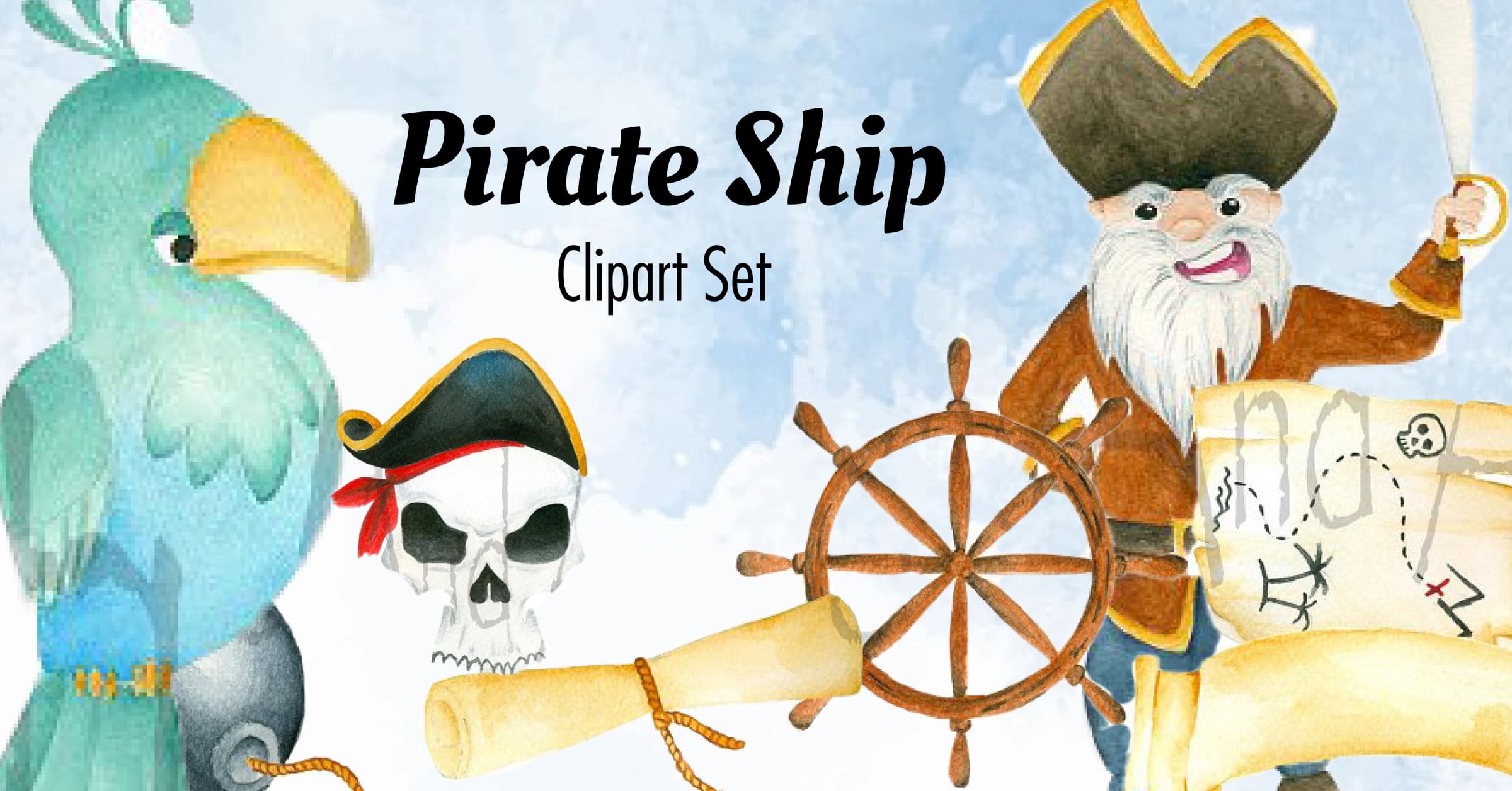 Pirate Ship Clipart Set – MasterBundles