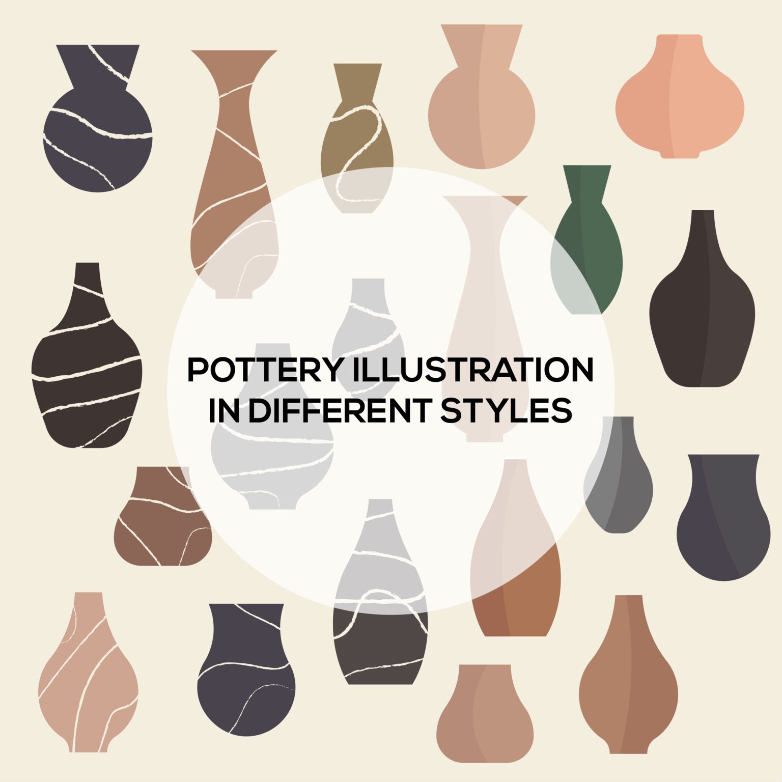 Pottery Illustrations In Different Styles Bundles - MasterBundles