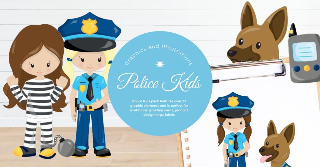 Police Kids Graphics And Illustrations – MasterBundles