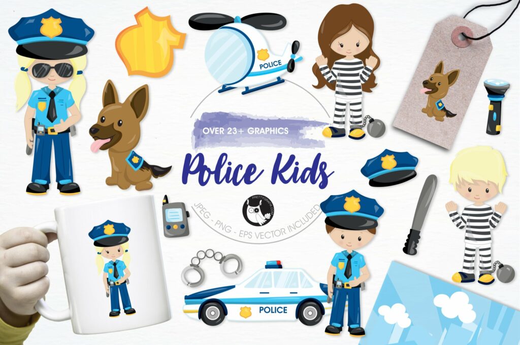 Police Kids Graphics And Illustrations – MasterBundles