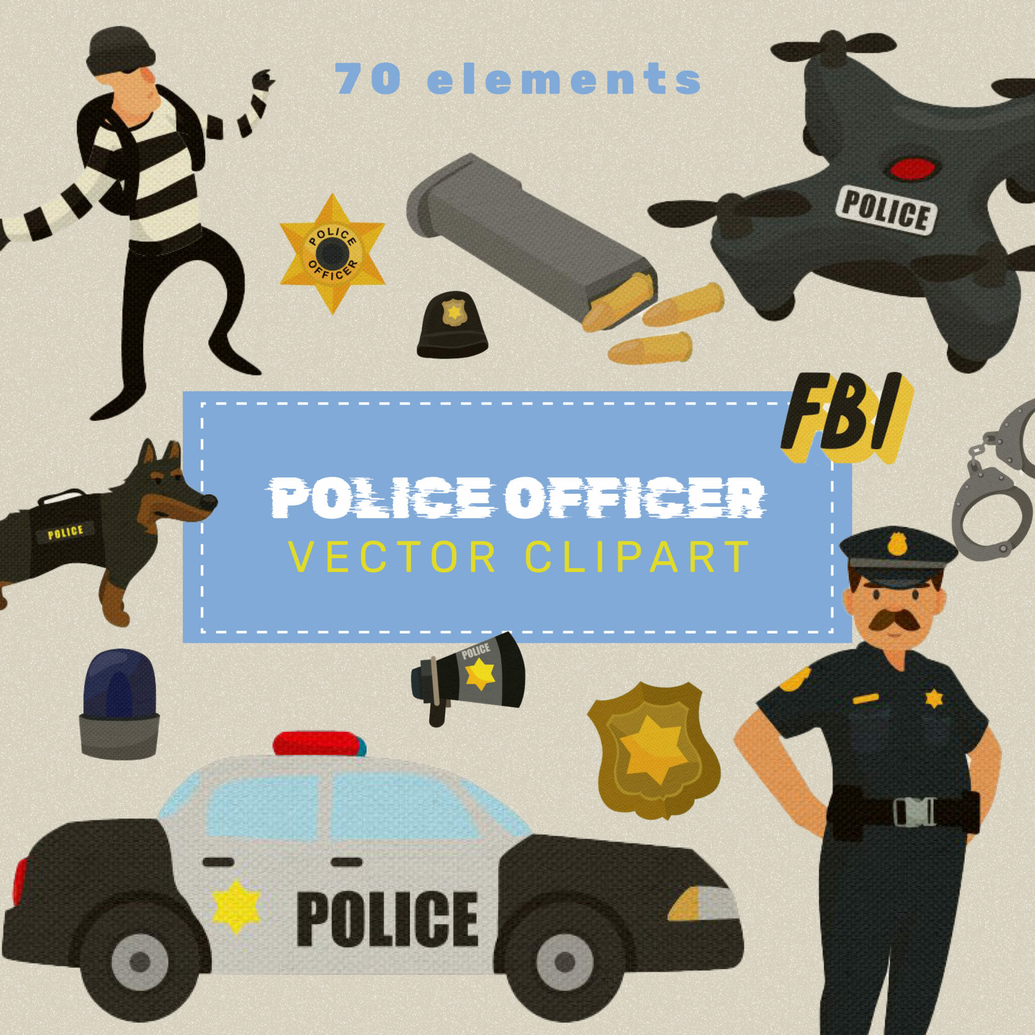 Police Officer Vector Clipart and Seamless Pattern – MasterBundles