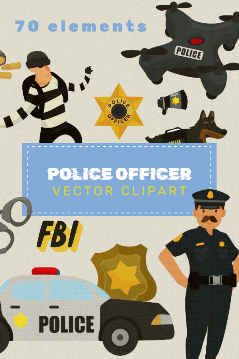 Police Officer Vector Clipart and Seamless Pattern – MasterBundles