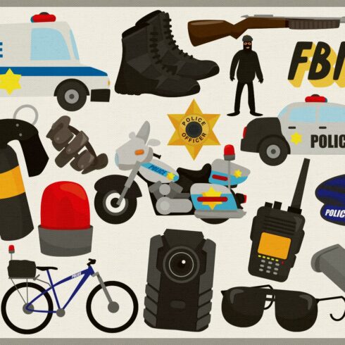 Police Officer Vector Clipart and Seamless Pattern | Master Bundles