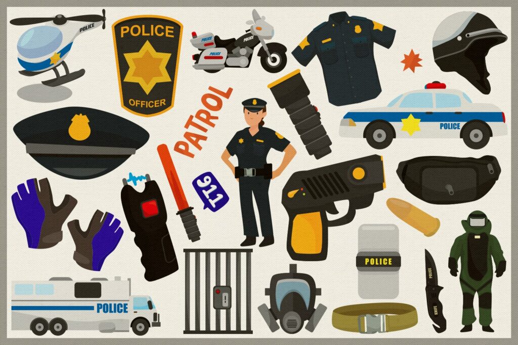 Police Officer Vector Clipart and Seamless Pattern – MasterBundles