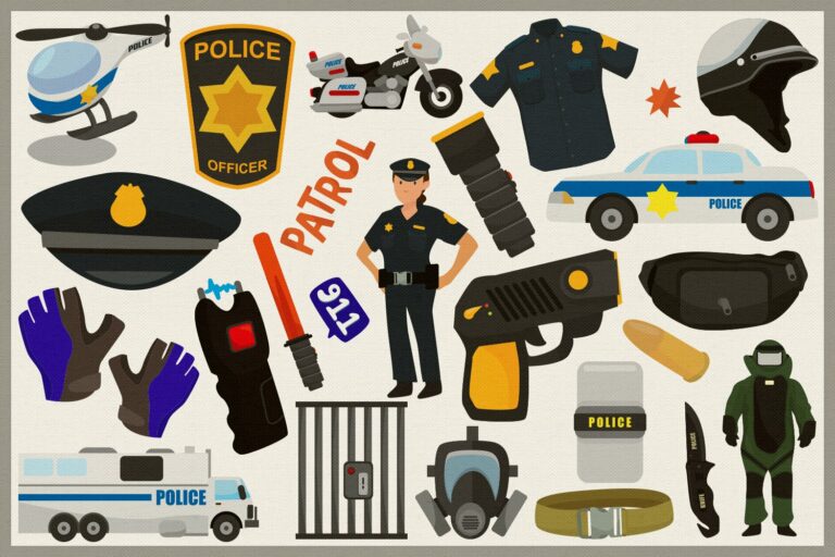 Police Officer Vector Clipart and Seamless Pattern – MasterBundles