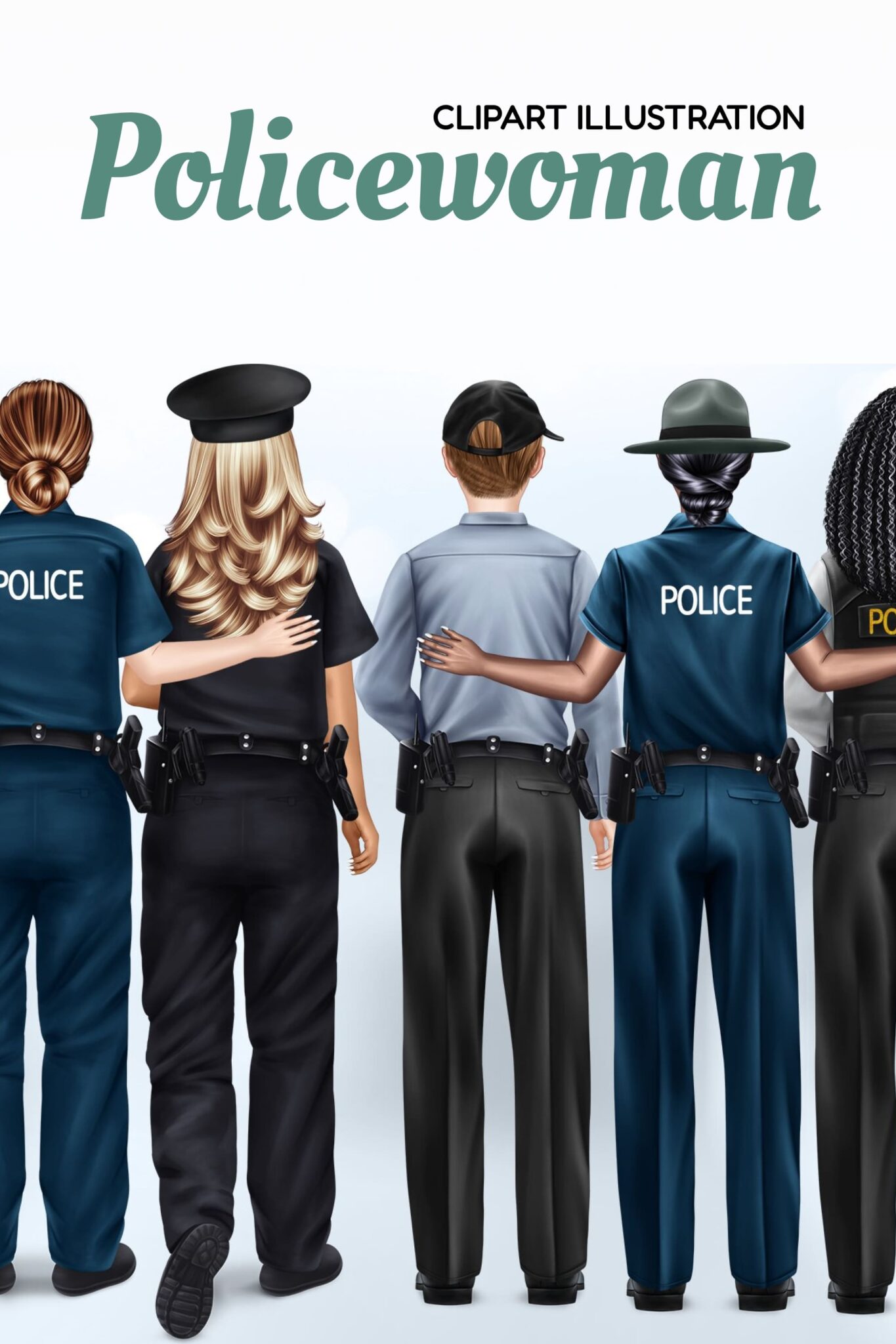 Policewoman Clip Art, Police Officers Clipart, Police PNG – MasterBundles